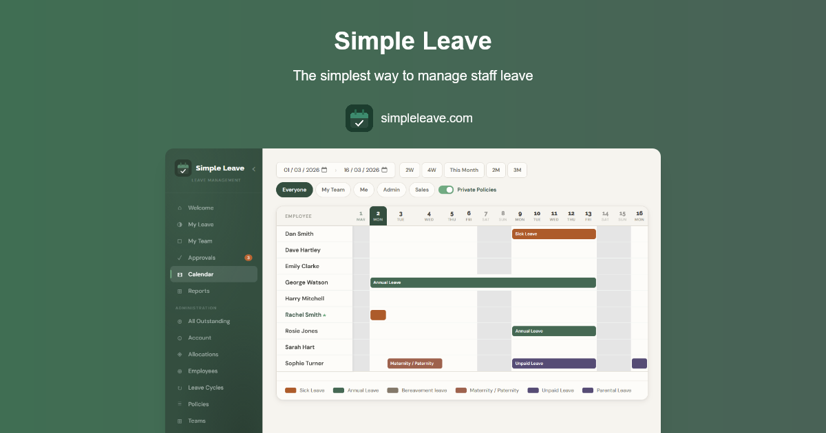 Free Excel Leave Planner 2026 | Staff Holiday Tracker